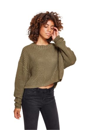 Urban Classics Damen Ladies Wide Oversize Sweater Sweatshirt,, per pack Gr&uuml;n (olive 00176), Medium (Herstellergr&ouml;&szlig;e: M)
