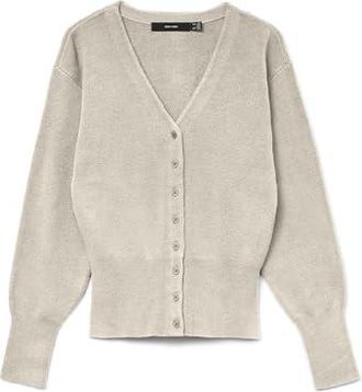 Vero Moda Ls V-Neck Vmsaba Cardigan &agrave; col en V, Bouleau, M Femme