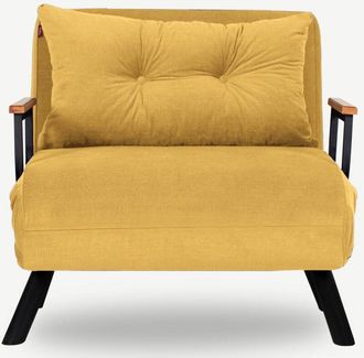 Les Tendances Fauteuil convertible 1 place tissu jaune Sylvano 60cm