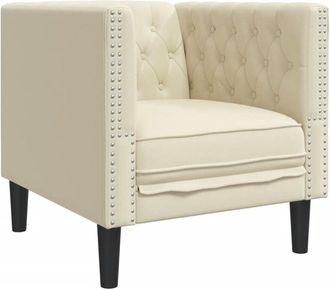 vidaXL Chesterfield-Sessel Creme Kunstleder Vidaxl