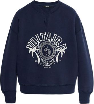 Zadig&Voltaire Femme, Sweatshirts et sweats &agrave; capuche, Bleu, Taille: 40 FR SweaT-shirt Olive