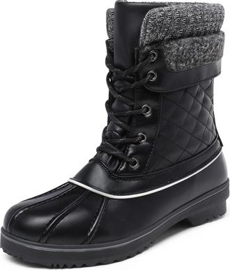 Dream Pairs Damen-Schneestiefel,Size 36.5,Schwarz,MONTE_01
