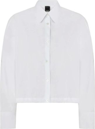Pinko Pinko, Femme, Blouses et Chemises, Blanc, Taille: 32 FR Chemise Courte en Popeline