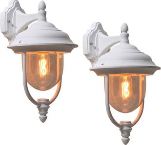 Konstsmide 2er-Set hängende Wandleuchten parma, Aluminium weiß, E27, IP43