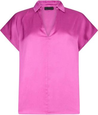 Liu Jo Femme, Blouses et Chemises, Rose, Taille: 38 FR Satin Blouse