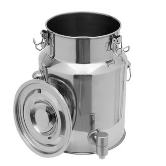 Generic Seau INOX 5l/10l Alimentaire,Bidon Alimentaire avec Robinet Pot &Agrave; Lait INOX avec Couvercle Pots &Agrave; Lait R&eacute;servoir Scell&eacute; en Acier Inoxydable,Capacity-2