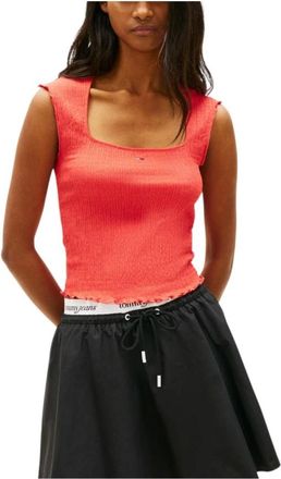 Tommy Hilfiger Femme, Tops, Rouge, Taille: 40 FR Hauts sans manches
