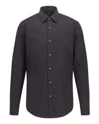 HUGO BOSS Unifarbenes Baumwoll-Hemd in Popeline-Qualit&auml;t in