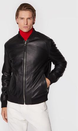 HUGO BOSS Hugo Lederjacke Lenno 50481934 Schwarz Slim Fit