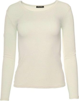 Muse Rundhalsshirt Basic Rundhals Langarmshirt Skinny Fit 1093