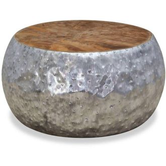vidaXL Table basse Aluminium Teck 60 x 60 x 30 cm