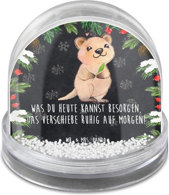 Mr. & Mrs. Panda Schneekugel Quokka Happy - Geschenk, Niedliches Tier, Aufschieberitis, Verschieben, Weihnachten, Modern, Weihnachts, Lustiger Spruch, Dinge Erledigen,