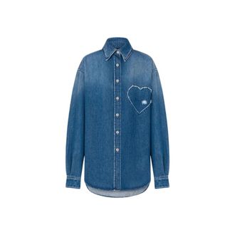 Moschino Cotton Denim Shirt - - Blouses & Shirts - Damen - Blau - S