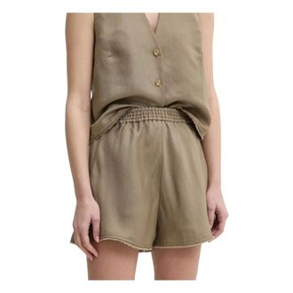 IVY OAK Shorts effiloch&eacute;s &agrave; taille &eacute;lastique - Femme - Shorts - Vert - Taille: 40 FR