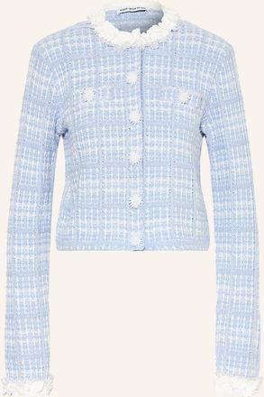 Self Portrait Self-Portrait Strickjacke Mit Schmuckperlen blau