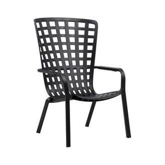 NARDI Fauteuil empilable Folio - Noir - Résine de fibre de verre - Designer Raffaello Galiotto