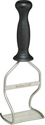 KitchenCraft Professional Kartoffelstampfer, Deluxe-Edelstahl-Kartoffelstampfer mit ergonomischem Griff, spülmaschinenfest, 27 x 5,5cm, 1 Stück
