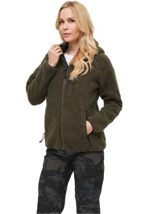 Brandit TEDDYFLEECE JACKE MIT KAPUZE DAMEN WINTERJACKE JAGD OUTDOOR FLEECEJACKE, Gr&ouml;&szlig;e:XS, Farbe:Woodland