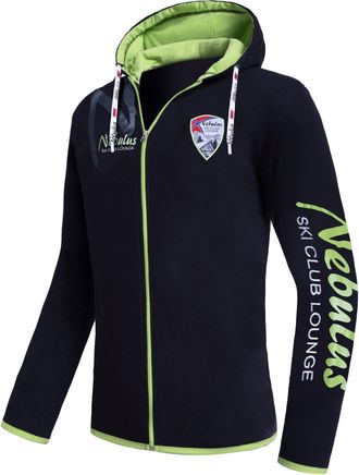 Nebulus Herren Sweatjacke CLUBLOUNGE, Jacke, praktische Kapuzenjacke, schwarz - 3XL