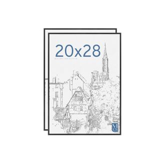 MCS Original 51x71 cm Bilderrahmen in Schwarz, Leichte Vertikale & Horizontale Wandaufh&auml;ngung Gro&szlig;er Posterrahmen f&uuml;r Poster, Kunst, Drucke & Galeriewand 