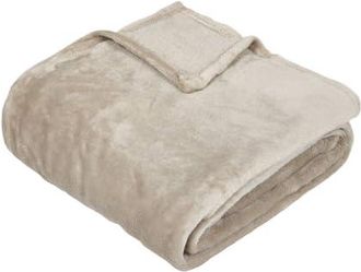 Atmosphera Atmosphera - Plaid - Flanelle - Beige - 130x180 cm