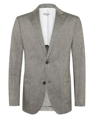 Drykorn Teilgef&uuml;ttertes Sakko aus einem Leinen-Mix, Slim Fit in