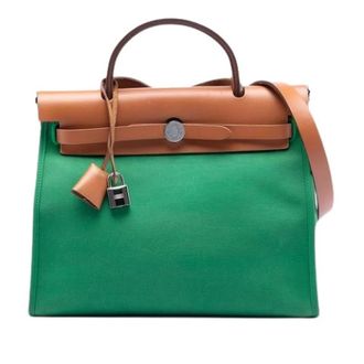 Herm&egrave;s Pre-owned Herbag Zip Satchel - - Pre-owned - Damen - Gr&uuml;n - ONE SIZE