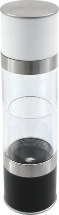Fackelmann Fackelmann Salz-/Pfeffermühle DUO, Gewürzmühle mit Keramikmahlwerk, Gewürzstreuer zum Mahlen aller Gewürz (Farbe: Silber/Transparent/Schwarz/Weiß), Me