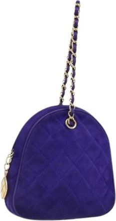 Chanel Sac &agrave; main mini vintage doccasion - Femme - Pre-owned - Violet - Taille: ONE Size