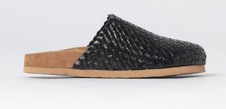 Dragon Diffusion Mules sabot en cuir tress&eacute; avec talon bas et bout rond