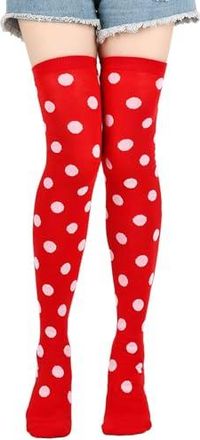 Generic Christmas Dress Up Stocking Festival Makeup Props Cos Dots Knee Socks Chaussettes Hautes Montantes Femme Hiver Bas Hauts De Cuisse Womens Transparente