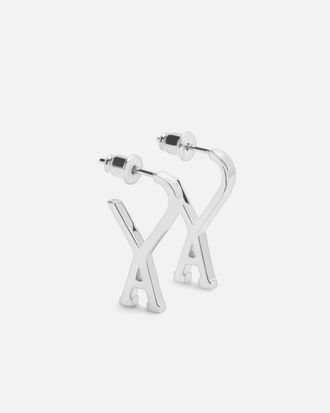 Ami Ami Paris - Petites Cr&eacute;oles Argent&eacute;es en laiton Ami De Coeur Argent - TU - Unisex