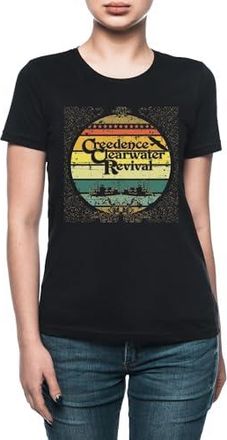 Vendax Creedence Clearwater Revival Riverboats T-Shirt Femme Noir