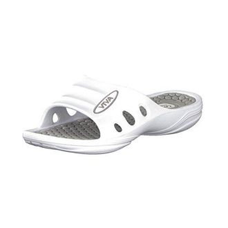 Brandsseller Chaussures Femme | Chaussures de Plage et Piscine | Chaussures pour la Douche | Chaussons| Sandales dété | Intérieur et Extérieur | Blanc/Gris Clair |