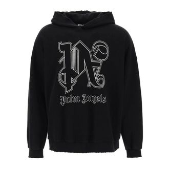 Palm Angels Monogram Statement Hoodie - - Sweatshirts & Hoodies - Herren - Schwarzk - M