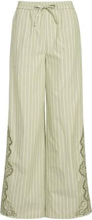Object Pantalon Collectors Item &agrave; rayures et broderies en coton