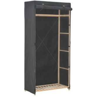vidaXL Kleiderschrank Grau 79 x 40 x 170 cm Stoff - Vidaxl