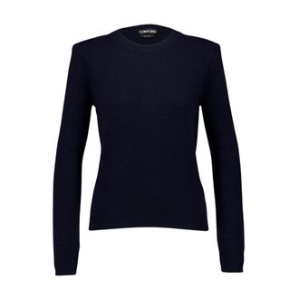 Tom Ford Schwarzer Kaschmir-Rundhalspullover - - Knitwear - Damen - Schwarzk - M