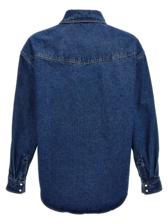 Palm Angels Mens Blue Polyester Denim Jacket Clothing