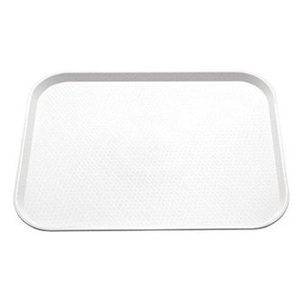 Olympia Plateau self service blanc Kristallon, taille moyenne : 415 x 305 mm/ 16,25 x 12 pouces, polypropylène blanc, plateau de service rectangulaire en plas
