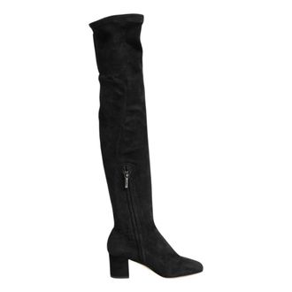 Dolce & Gabbana Schwarze Wildleder Leder Kniehohe Stiefel - - Shoes - Damen - Schwarzk - 37 EU