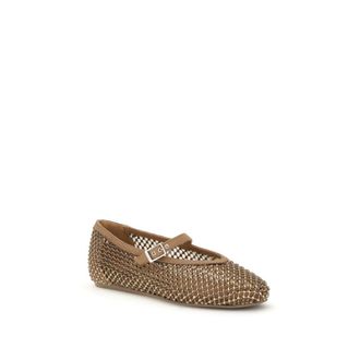 Le Silla Womens Brown Nylon Ballet Flats