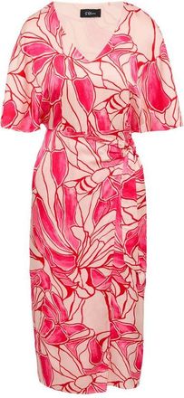 s.Oliver Midikleid Kleid Satinkleid in Wickeloptik mit V-Ausschnitt