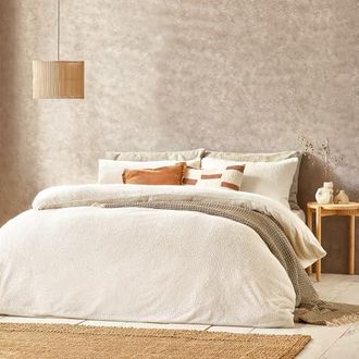 furn. Yard Boucle Strukturiertes Bettbezug-Set, Ecru