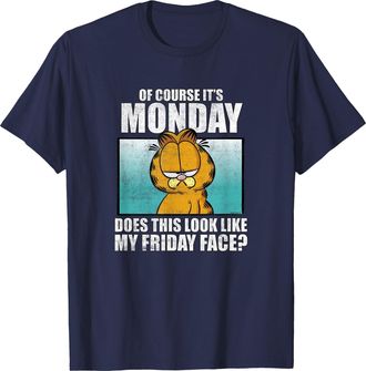 Garfield Natürlich Es Ist Montag Freitag Gesicht T-Shirt