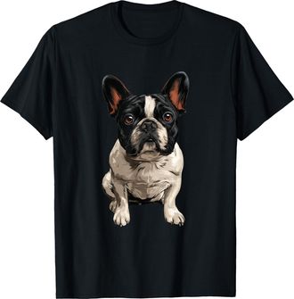 Whyitsme Design Schwarz-wei&szlig;e Piebald-Illustration Franz&ouml;sische Bulldogge T-Shirt