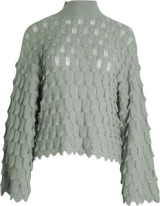 Passioni Strickpullover mit Trompetenärmeln