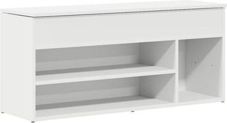 vidaXL Vidaxl - Banc à chaussures blanc 102x30,5x45 cm bois dingénierie