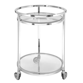 Fink Siena - Barwagen - Rund - Edelstahl/Glas - Klar/Edelstahl - H: 80 x D.55cm