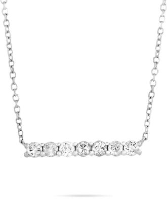 Luxury Bazaar collier en or blanc 14ct Bar à diamants - Argent